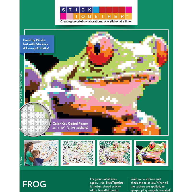 StickTogether Springtime Frog Mosaic Sticker Puzzle Poster - BlueFountain