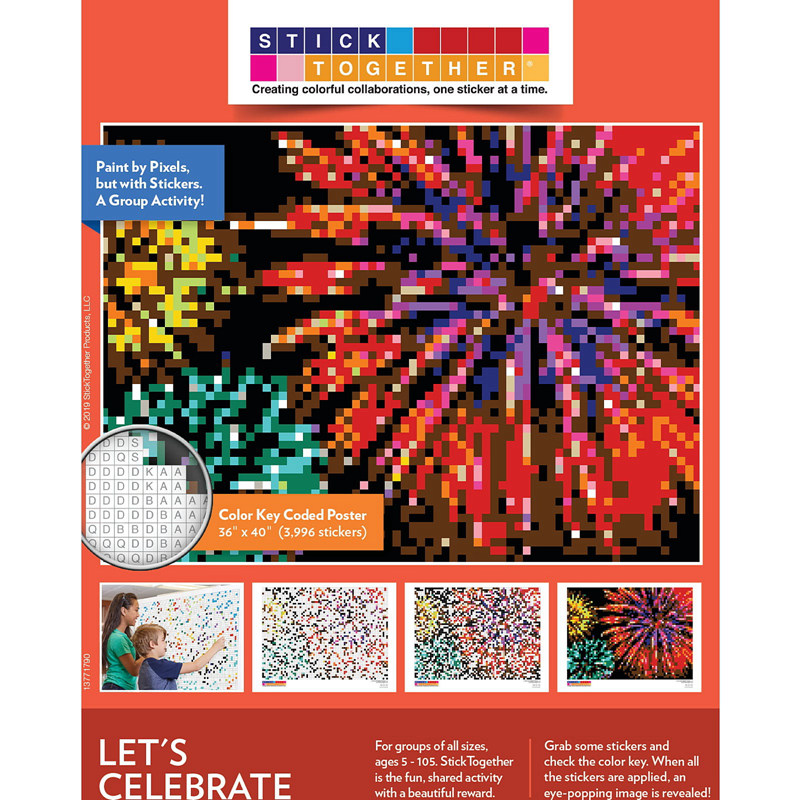 StickTogether Let's Celebrate Mosaic Sticker Puzzle Poster - BlueFountain