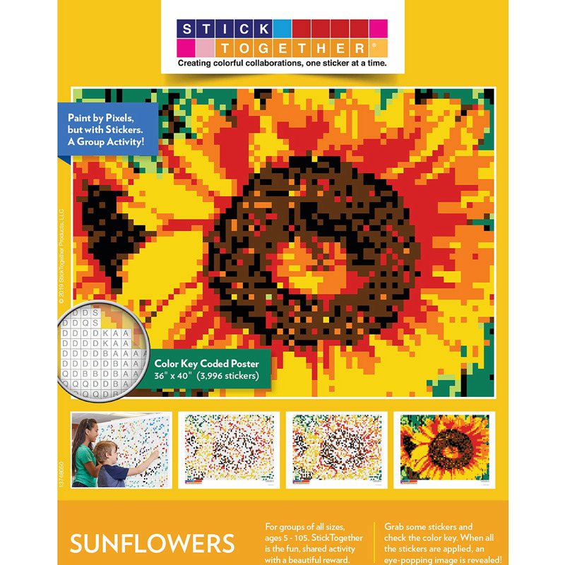 StickTogether Sunflower Mosaic Sticker Puzzle Poster - BlueFountain
